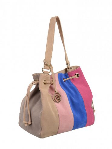 Сумка женская мешок натуральная замша 33-839-20 цвет бежевый купить ...